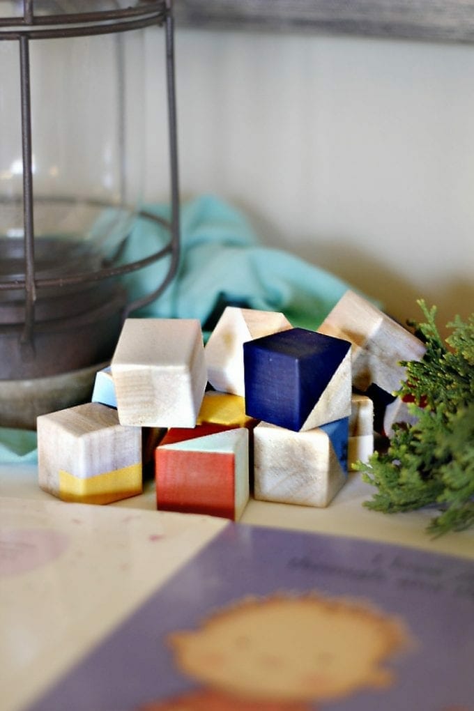 Easy DIY Geometric Wood Blocks for Baby Decor