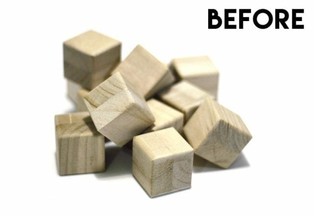 Easy DIY Geometric Wood Blocks for Baby Decor