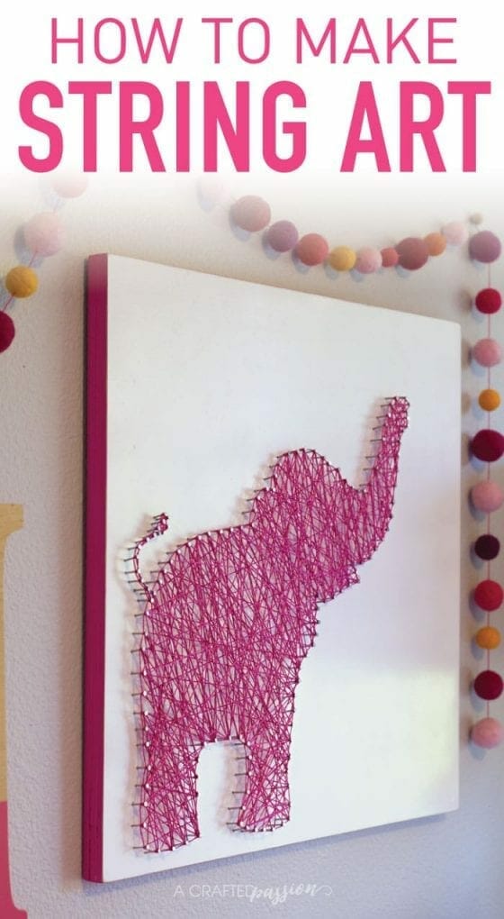 How to Make Elephant String Art Tutorial: Adorable DIY Decor