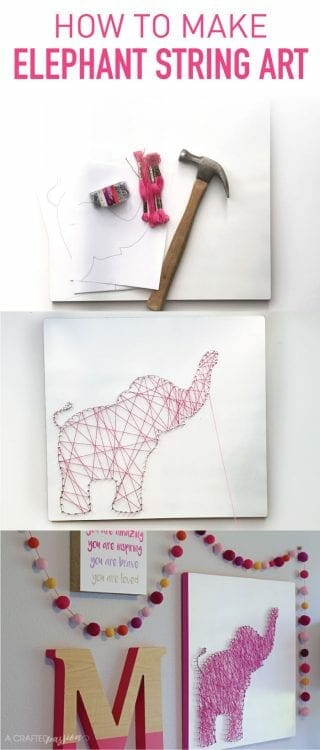 How to Make Elephant String Art Tutorial: Adorable DIY Decor