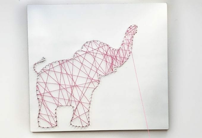 How to Make Elephant String Art Tutorial: Adorable DIY Decor