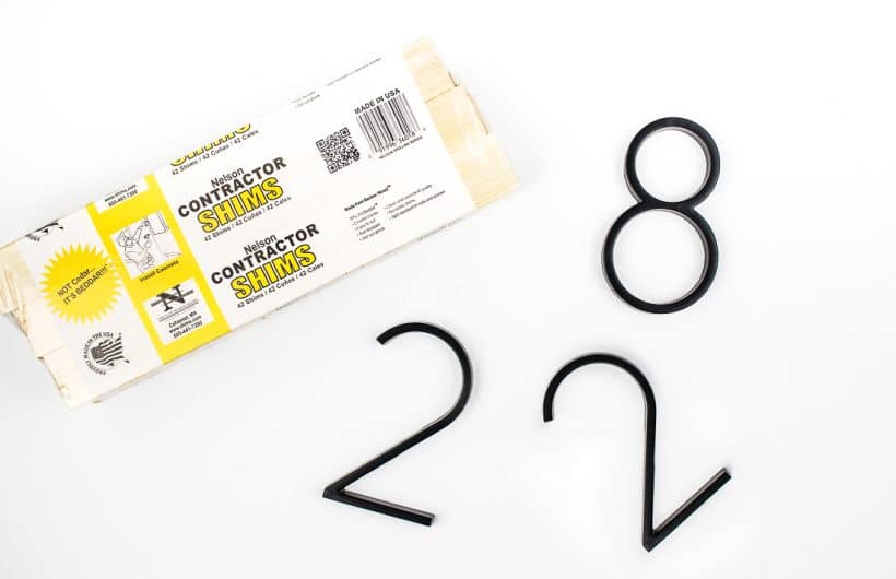 How to Make a DIY Modern House Number Sign with Wood Shims