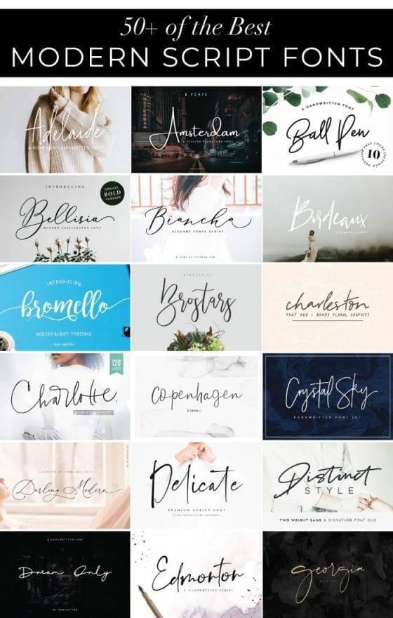 50+ of the BEST Modern Script Fonts You Need to Have!